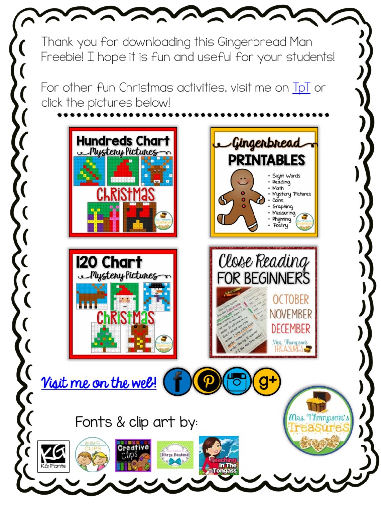 Gingerbread Freebie | PDF | Color | Green