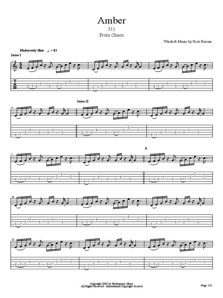 311 - Amber Partiture | PDF