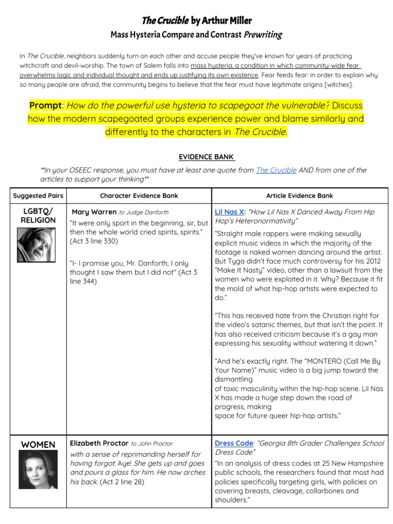 PRINCE Mass Hysteria Compare and Contrast | PDF | Witchcraft