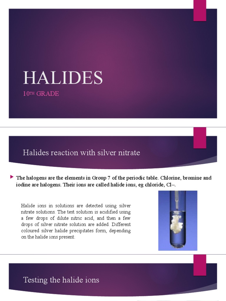 Halides and Silver Nitrate | PDF