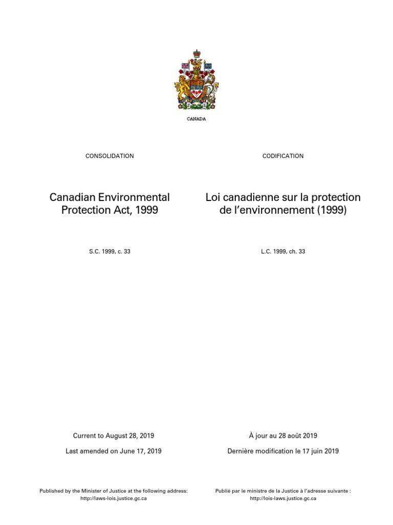 Loi canadienne sur la protection de l'environnement | PDF ...