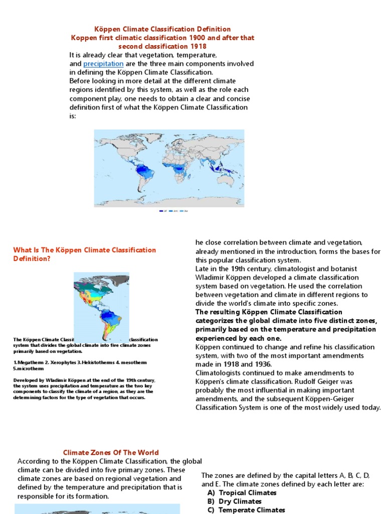 Understanding Köppen Climate Classification | PDF | Climate | Temperate ...