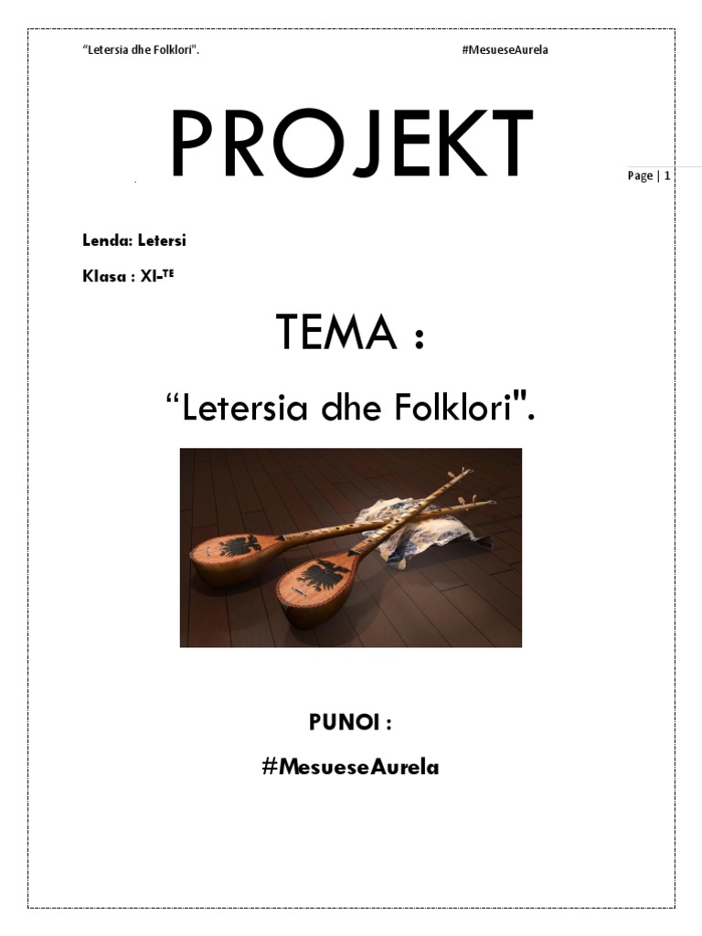 Letersia Dhe Folklori Pdf