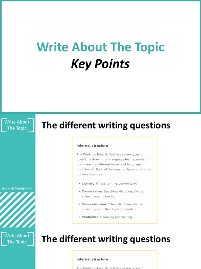 Write About The Topic: Key Points | PDF | Essays | Question