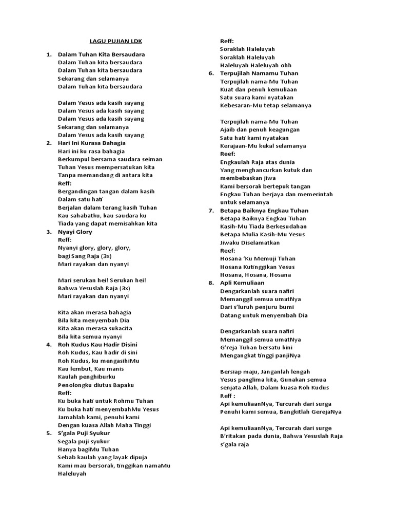 Nyanyian Pujian LDK | PDF