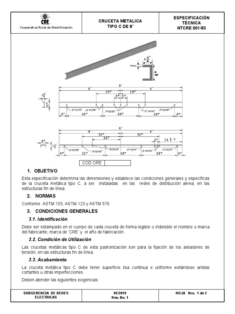 Cruceta Metalico 8 Tipo C | PDF | Materiales | Ingeniería de Edificación