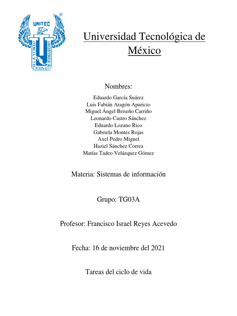 TareasDelCiclodeVida Equipo4 | PDF | Microsoft Office | Software de la aplicacion