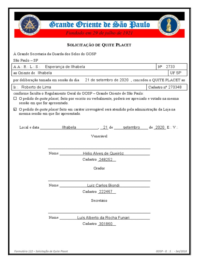 Quite Placet Roberto Lima | PDF