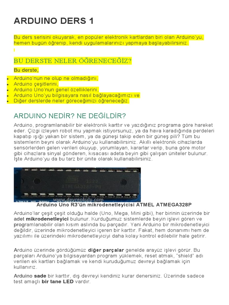 Arduino Ders 1 | PDF