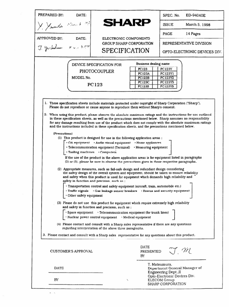 PC123 Datasheet | PDF | Soldering | Electrical Engineering