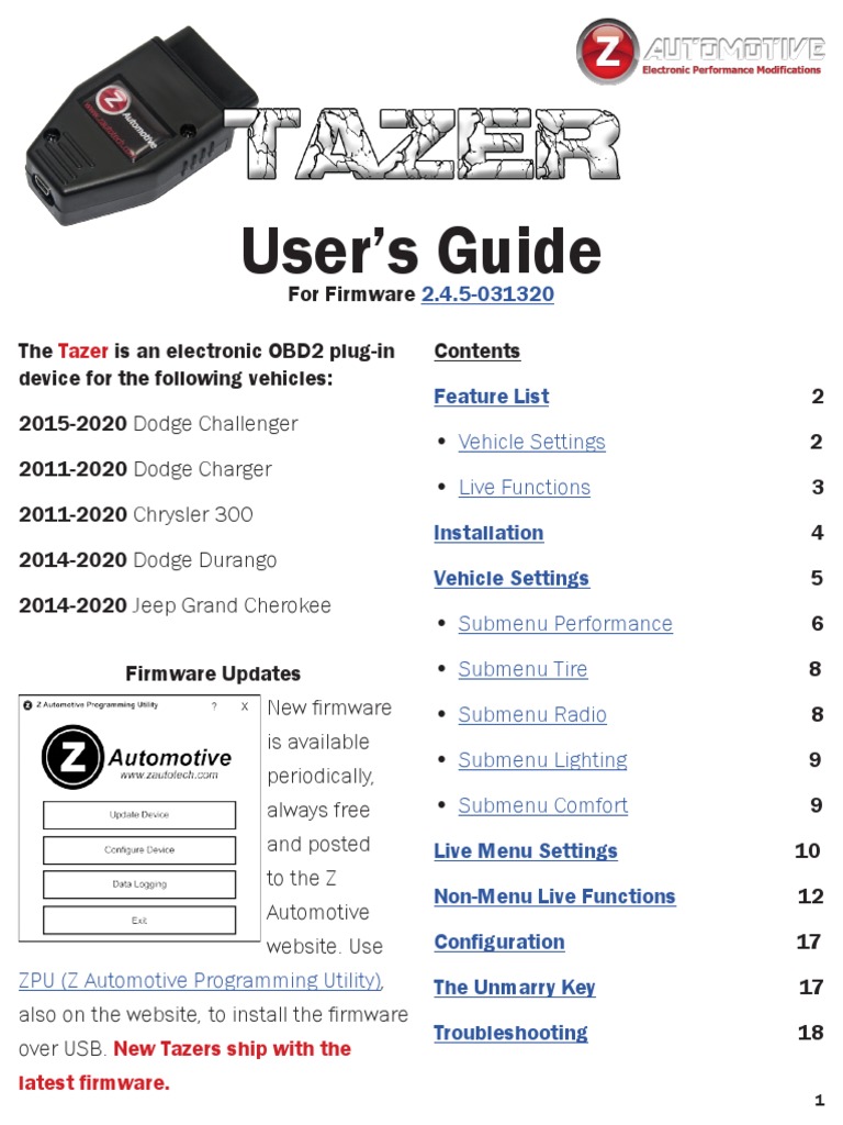 Tazer User Guide for Dodge Vehicles | PDF | Anti Lock Braking System ...