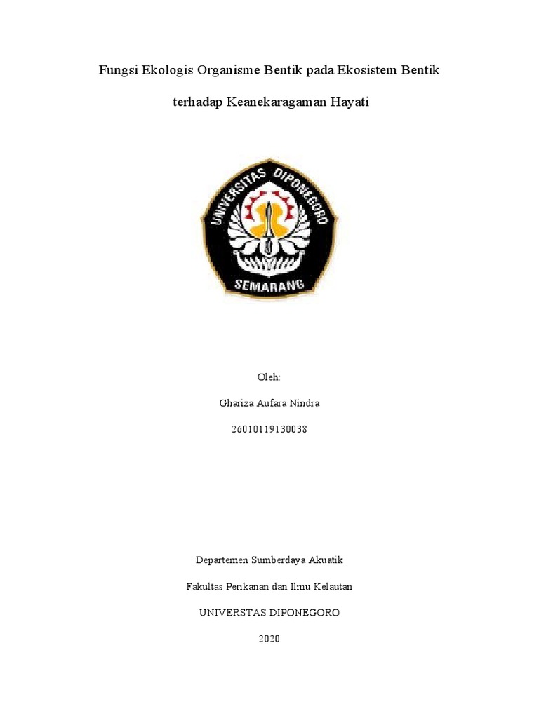 Peran Organisme Bentik dalam Ekosistem | PDF | Kesehatan Holistik ...