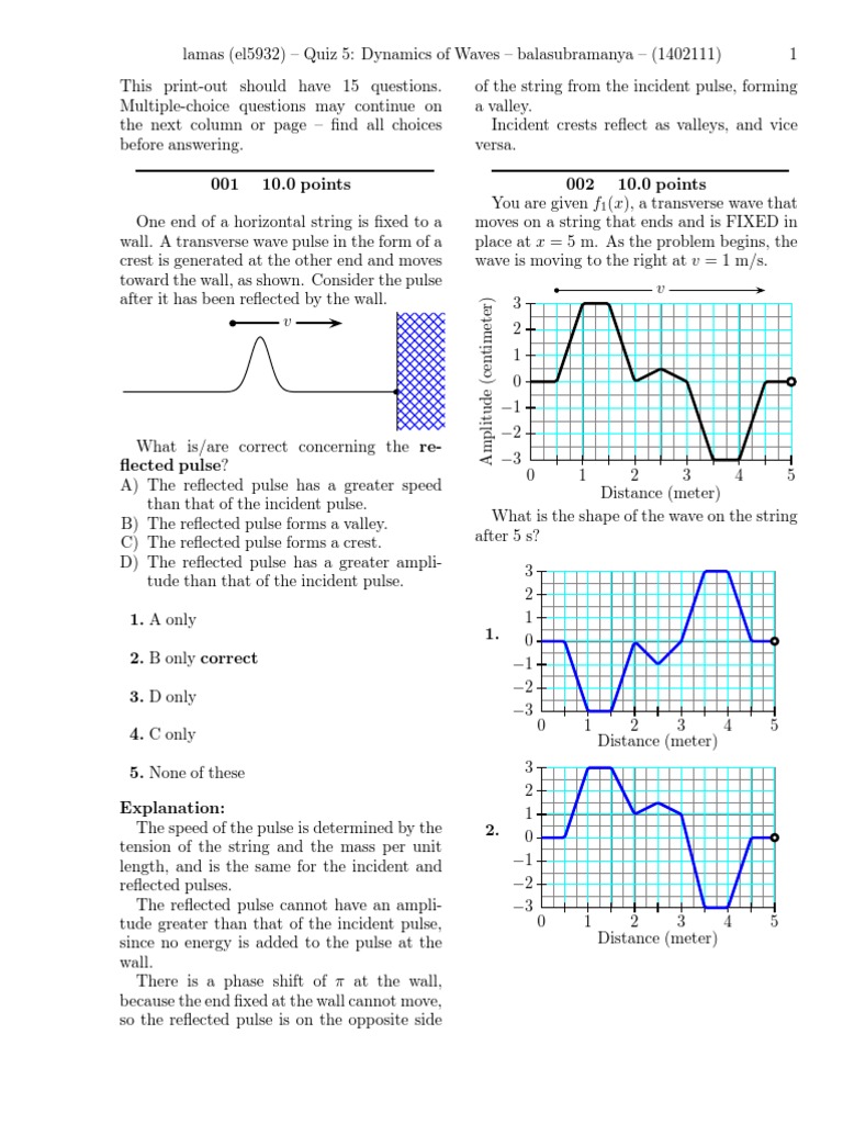 Quiz 5 | Waves | Sound
