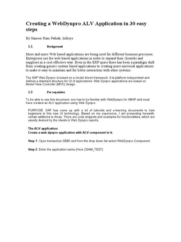 Creating A WebDynpro ALV Application in 30 Easy Steps | PDF | Model–View–Controller | Web ...