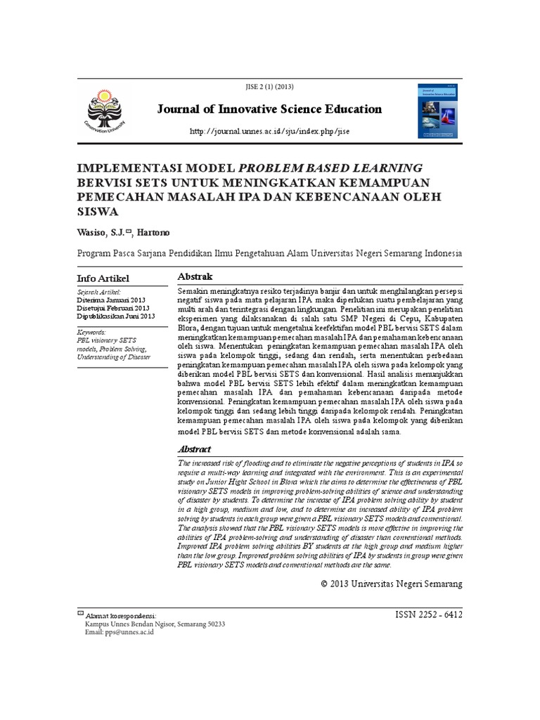 Implementasi Model Problem Based Learning | PDF