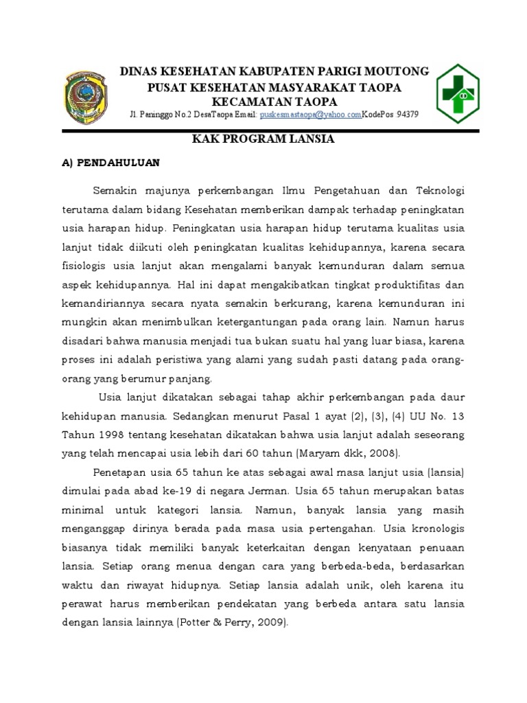 Kak Lansia Baru | PDF | Pengembangan Diri | Kesehatan Holistik