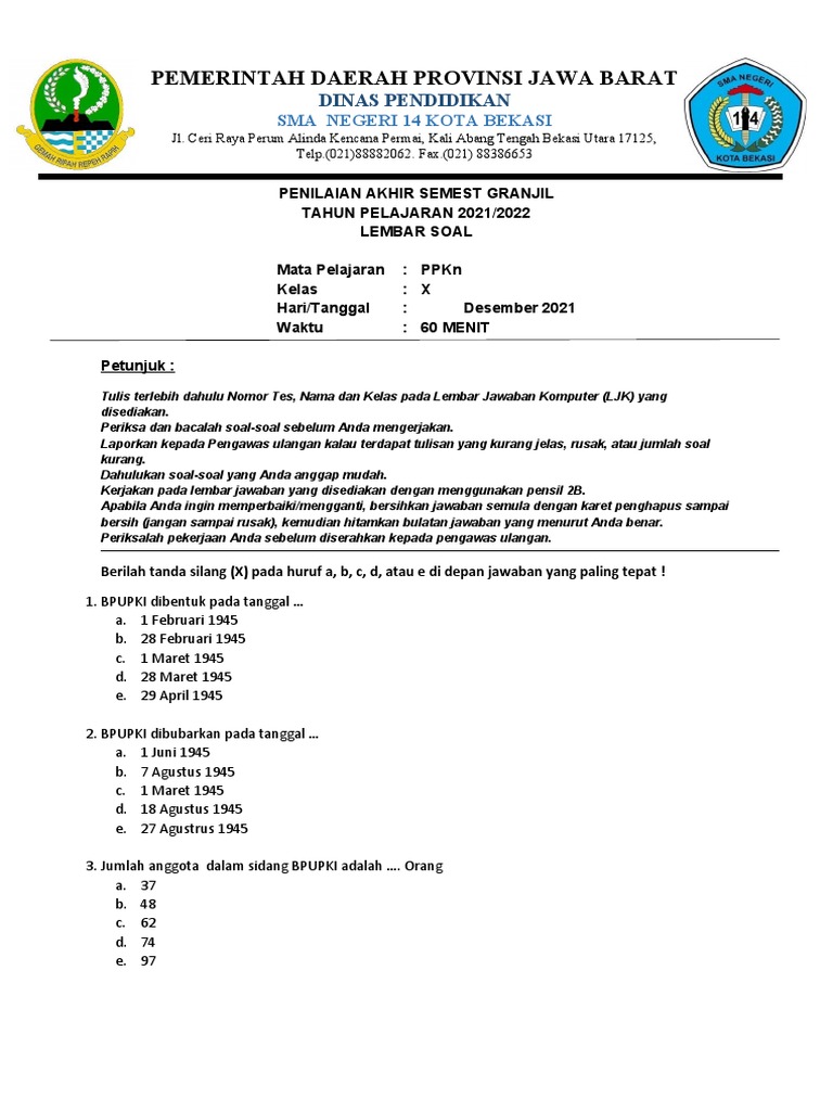 Pas PPKN X Eva Fauziah - Ganjil | PDF