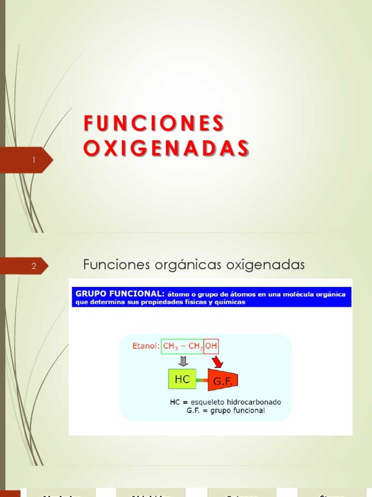 5 Funciones Oxigenadas | PDF | Alcohol | Cetona