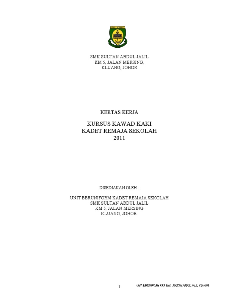 Kertas Kerja Kursus Kawad | PDF