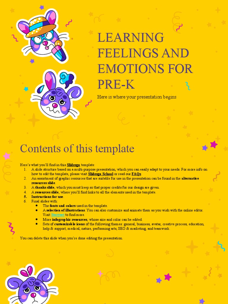 Learning Feelings and Emotions For Pre-K by Slidesgo | PDF | Planets ...