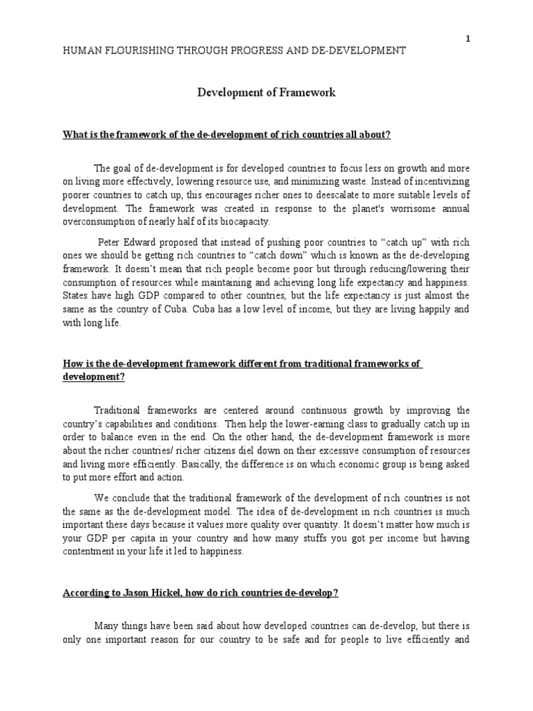 Development of Framework: What Is The Framework of The De-Development ...