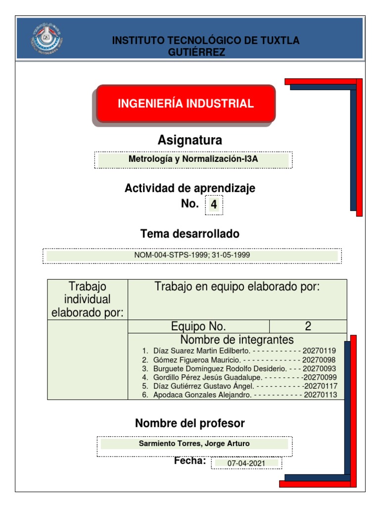 Análisis de la NOM-004-STPS-1999 y sus requisitos para la seguridad en ...