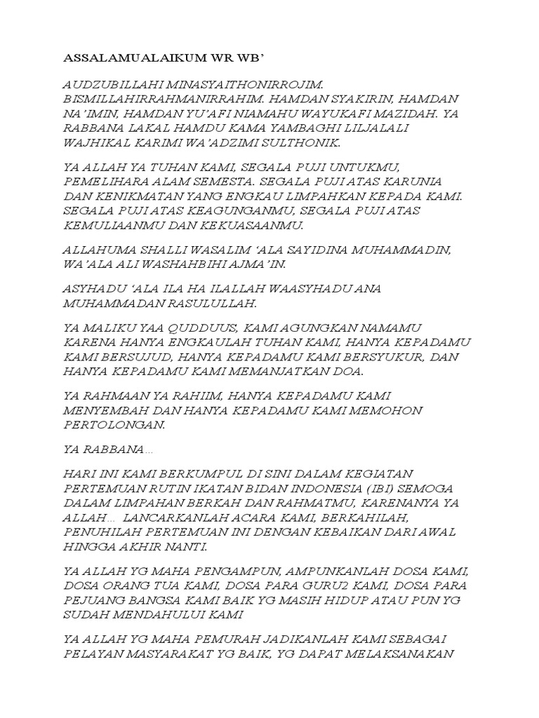 Doa Pertemuan Ibi | PDF