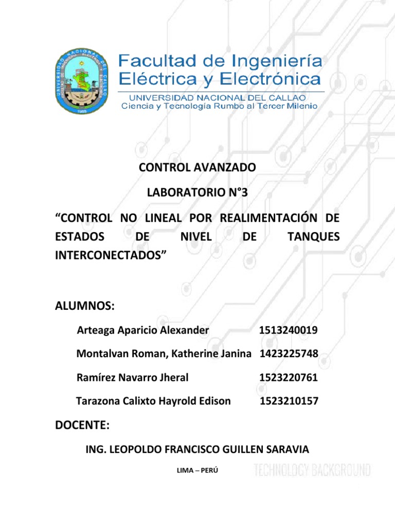 LAB.3 Control Sistema de Tanques Interconectados | PDF | Medición de flujo | Electromagnetismo