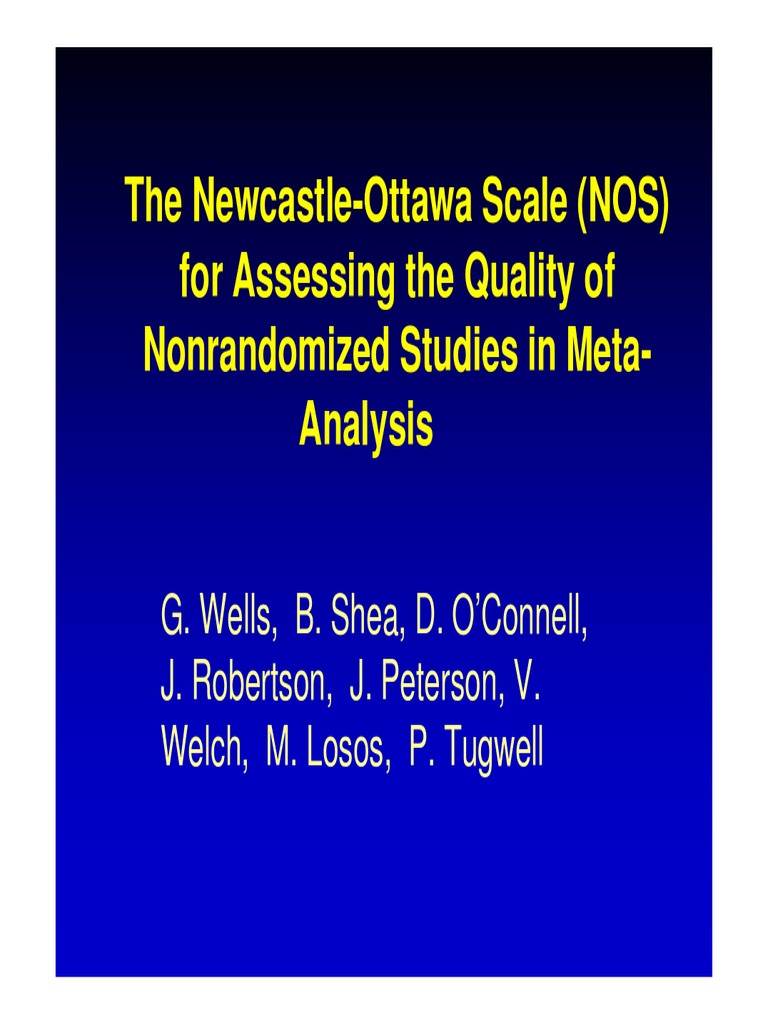 The Newcastle-Ottawa Scale (NOS) For Assessing The Quality of ...