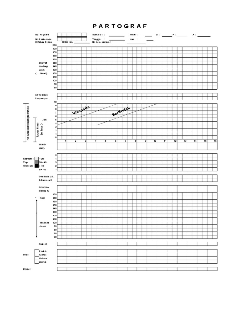 Lembar Partograf Bagian Depan | PDF