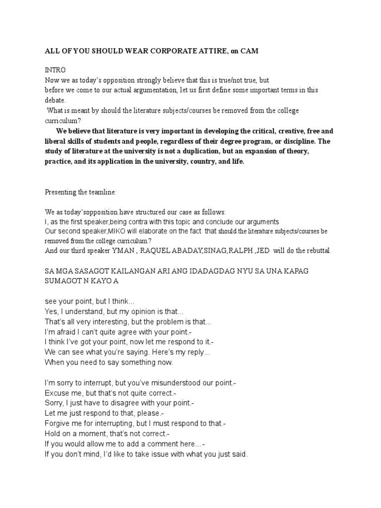 Script About Debate (Asean Final Exam) | PDF