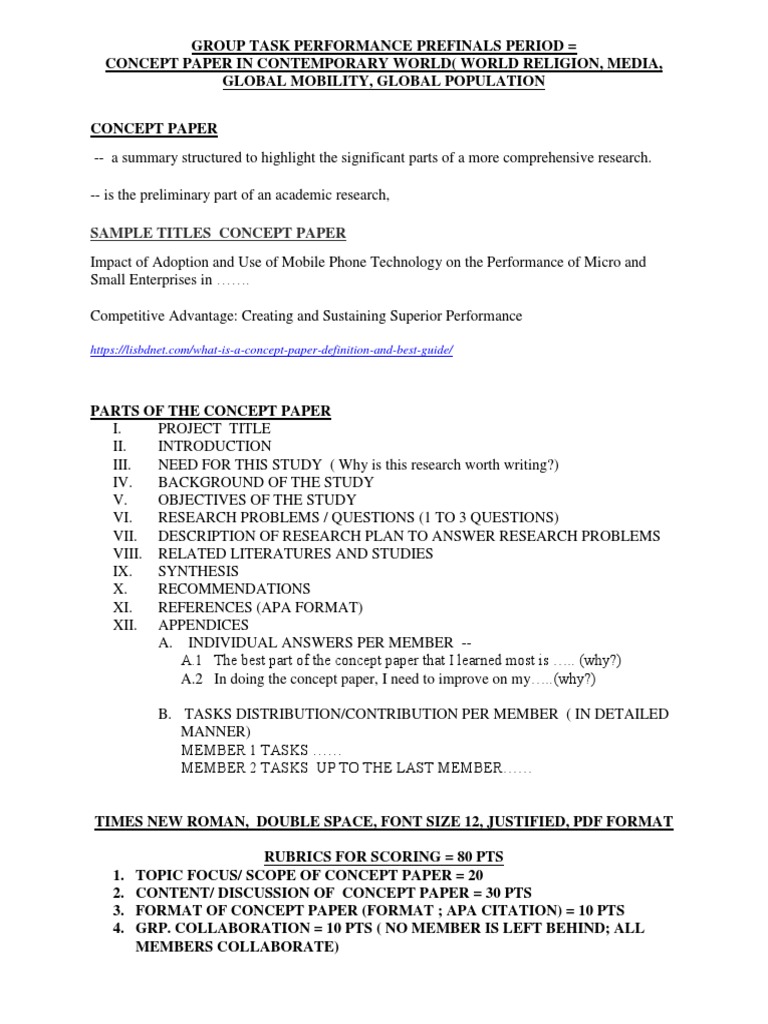 Sample Titles Concept Paper | PDF | Cognition | Communication