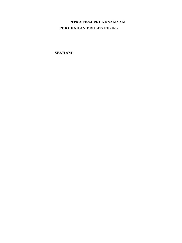 Aep Saepullah Strategi - Pelaksanaan - Waham | PDF