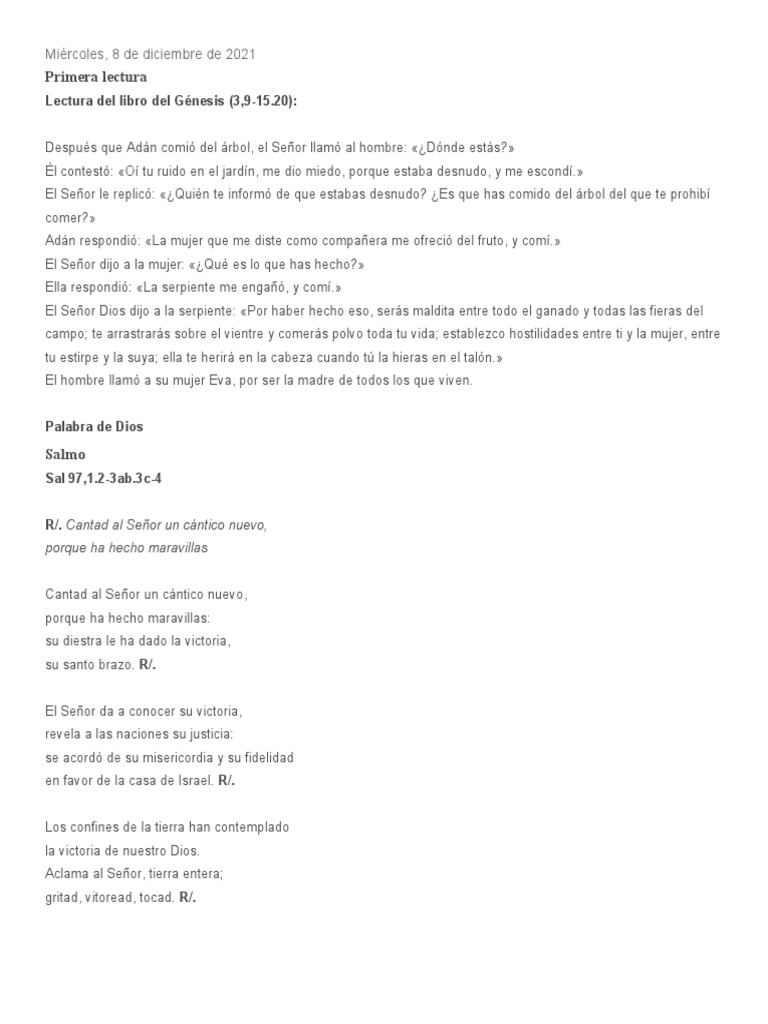 Lecturas de Misa | PDF