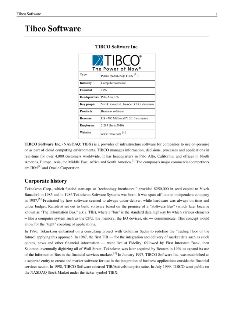Tibco Download Free Pdf Information Technology Information