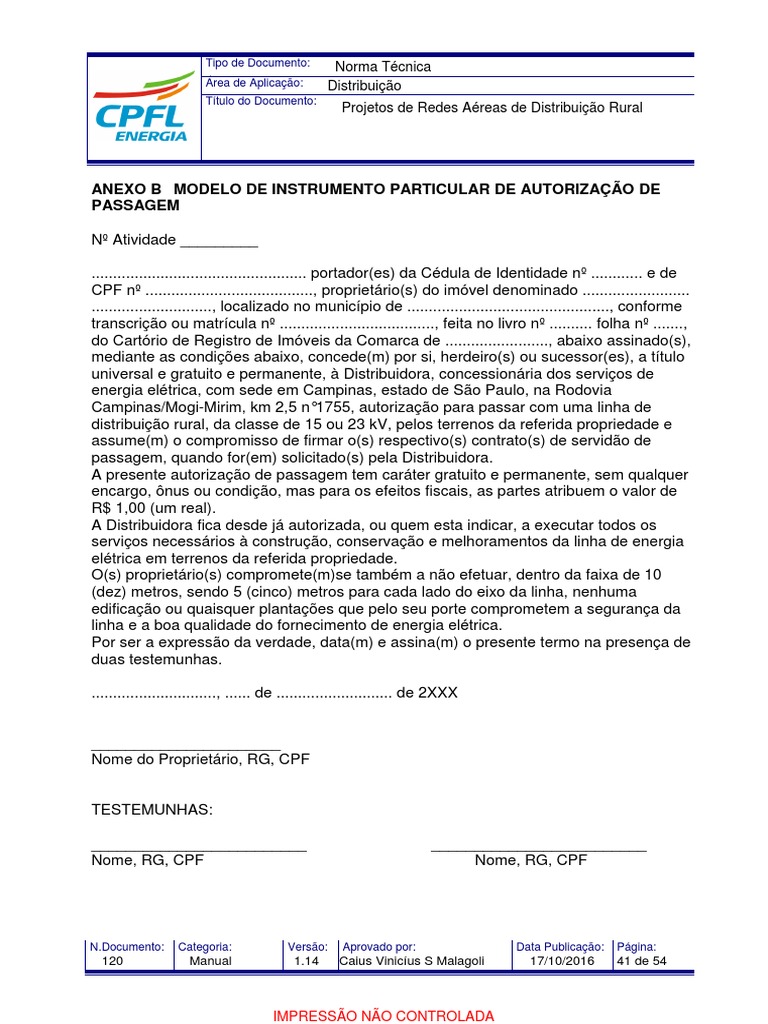 MODELO - Autorização de Passagem | PDF