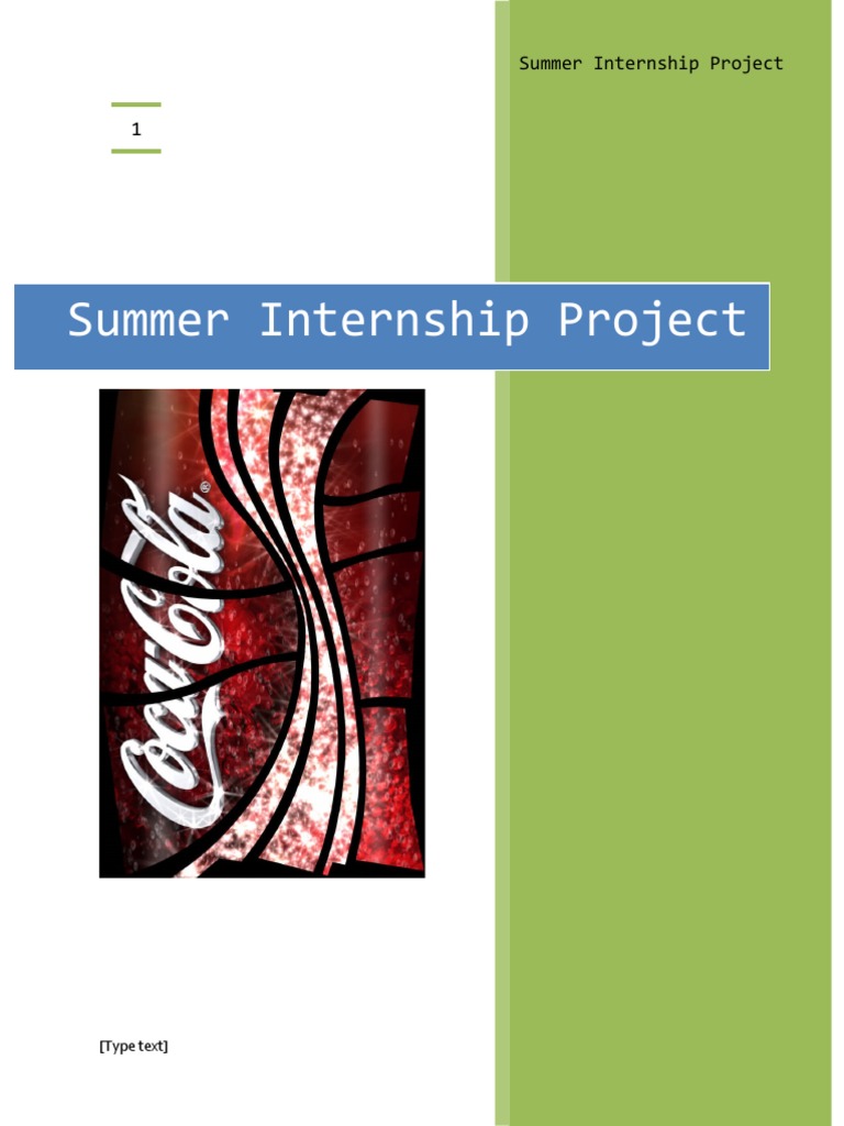 Summer Internship Project-Final Draft | PDF | Coca Cola | Pepsi Co
