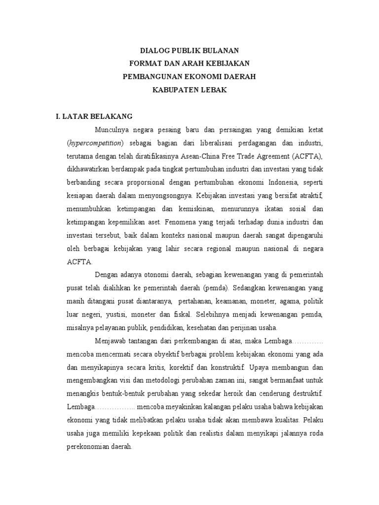 Proposal Dialog Publik | PDF