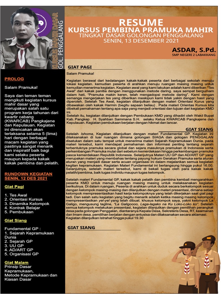 Resume: Kursus Pembina Pramuka Mahir | PDF
