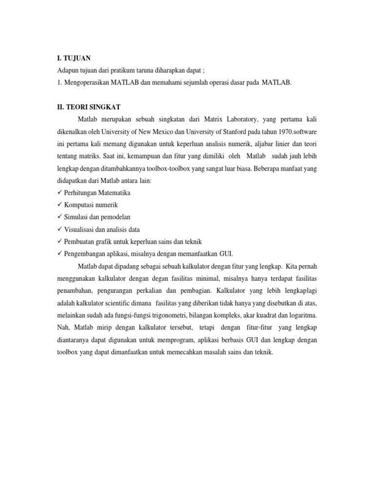 Modul Praktikum Matlab | PDF