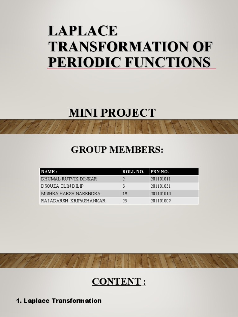 Laplace Transformation of Periodic Functions | PDF | Laplace Transform ...