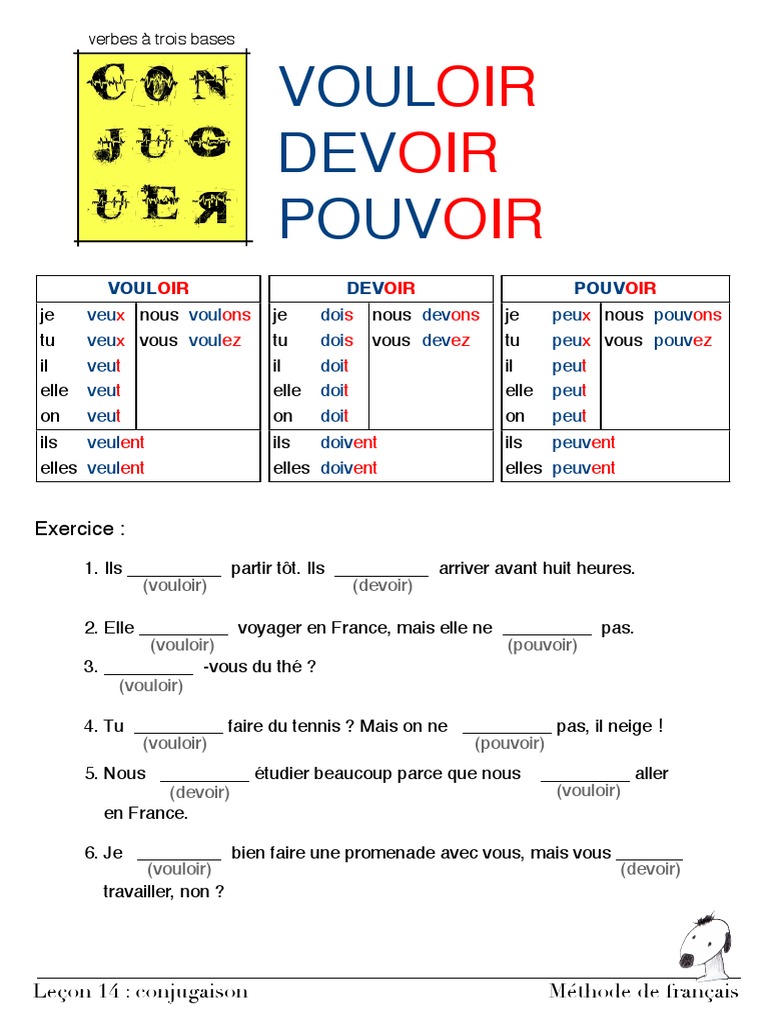 Exercices sur pouvoir, vouloir, devoir | PDF