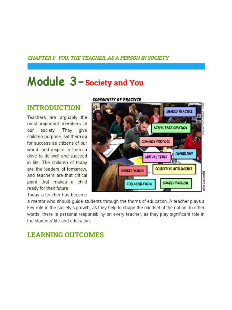 Chapter 1 - Module 3 | PDF | Teachers | Mentorship