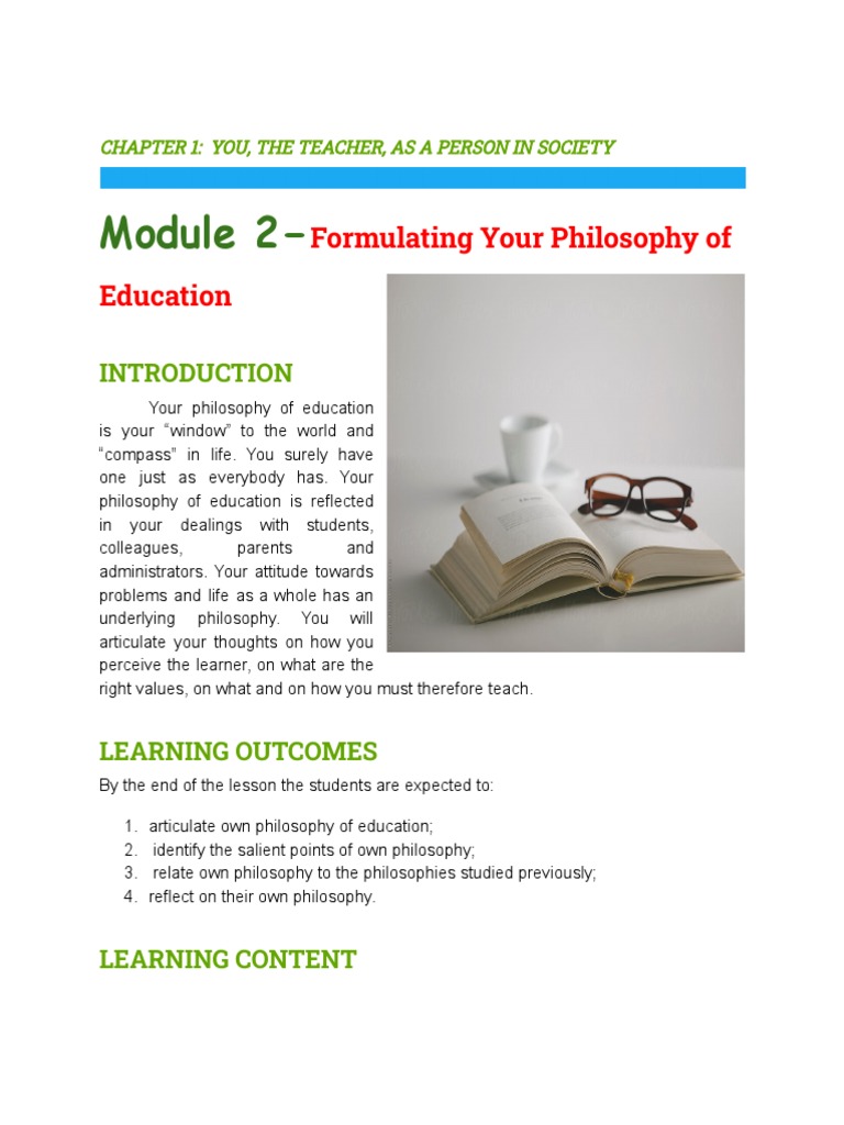 Chapter 1 - Module 2 | PDF | Philosophy Of Education | Teaching Method Chapter 1 - Module 2 | PDF | Philosophy Of Education | Teaching Method