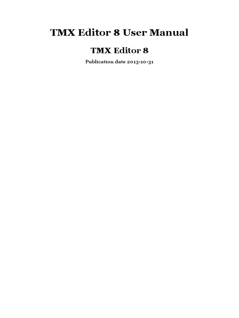TMX Editor 8 User Manual | PDF | Proxy Server | Software Development