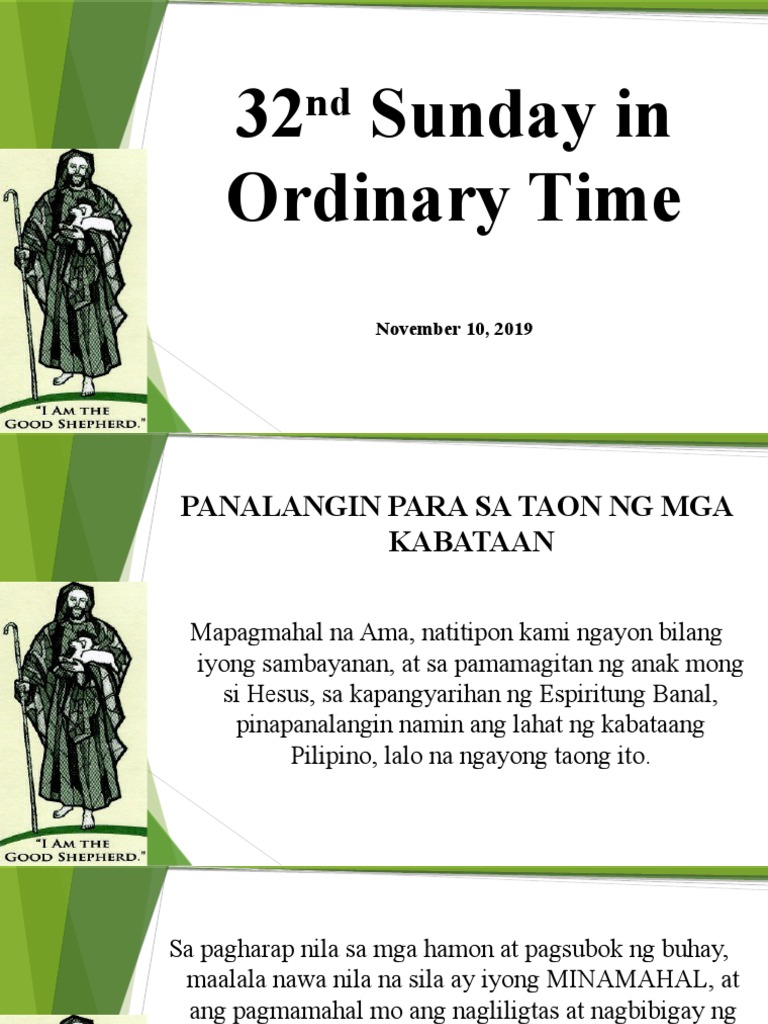 32ND Sunday in Ordinary Time 2 | PDF | Lord's Prayer | God The Father