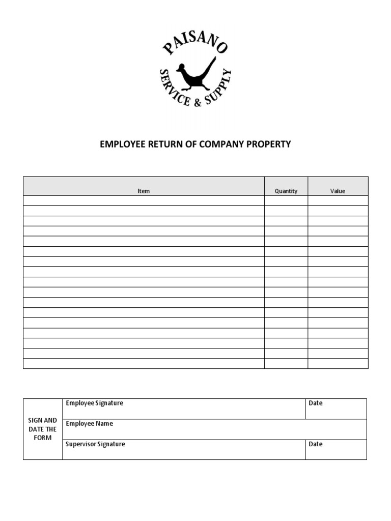 Employee Return of Company Property | PDF