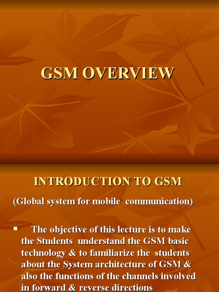 GSM Introduction | PDF | Gsm | Mobile Phones