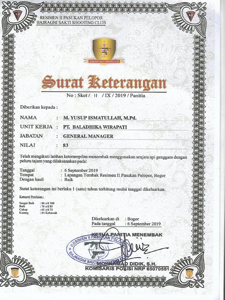 Scan Sertifikat Menembak | PDF