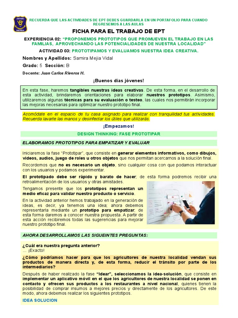 Exp02 Act03 Ept 5º | PDF | Diseño | Evaluación